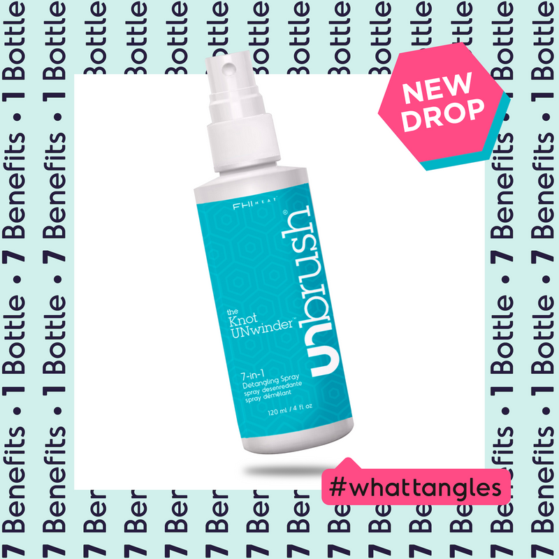 UNbrush Detangling Hair Brush Mini - Peony - FHI Heat™