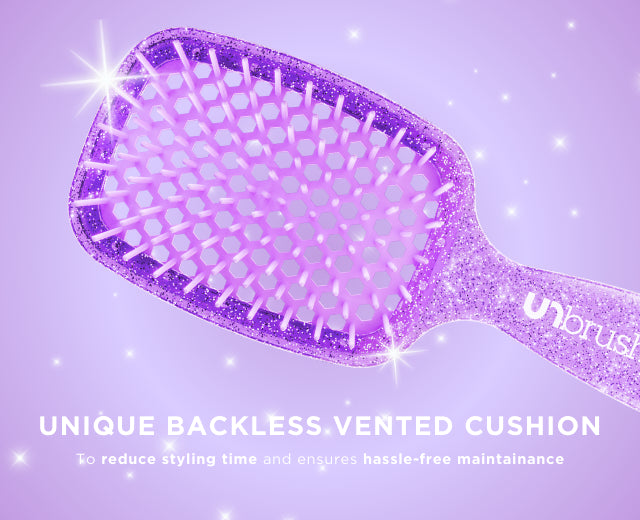 UNbrush Glitter Detangling Hair Brush In Amethyst Purple - FHI Heat™