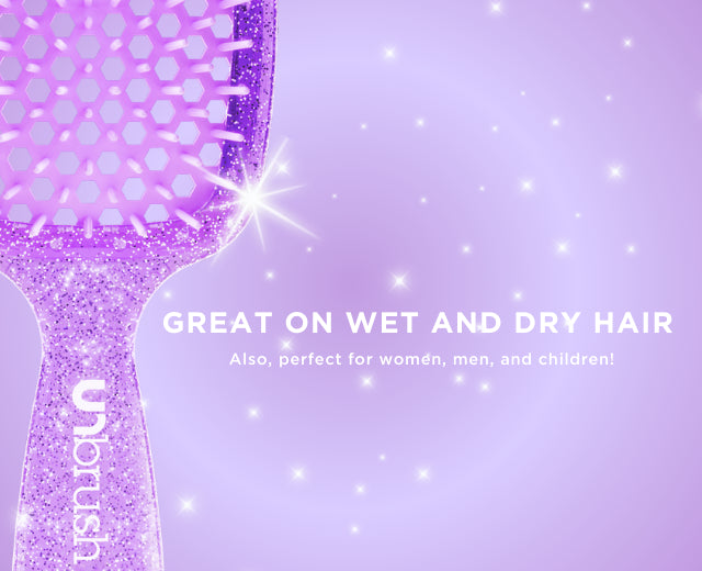 UNbrush Glitter Detangling Hair Brush In Amethyst Purple - FHI Heat™