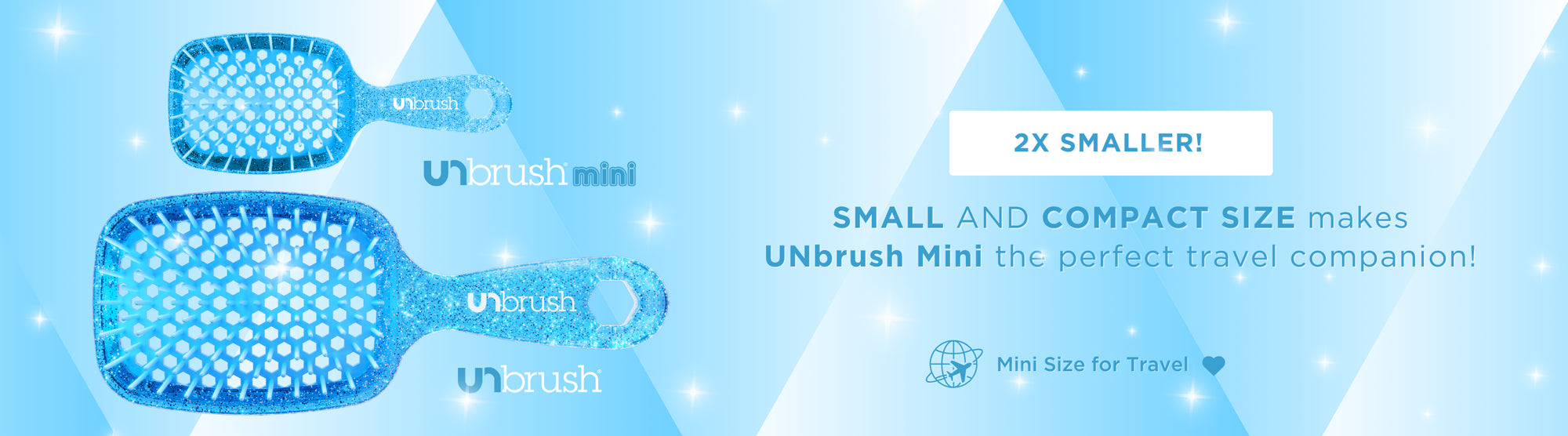 UNbrush Detangling Hair Brush Mini - Sapphire - FHI Heat™