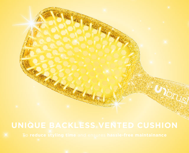 UNbrush Glitter Detangling Hair Brush In Amber Yellow - FHI Heat™