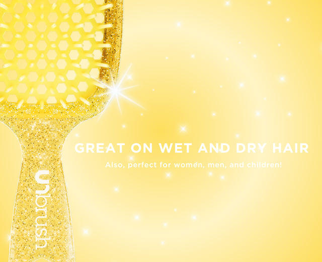 UNbrush Glitter Detangling Hair Brush In Amber Yellow - FHI Heat™