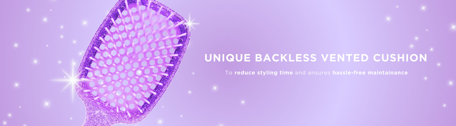 UNbrush Glitter Detangling Hair Brush In Amethyst Purple - FHI Heat™