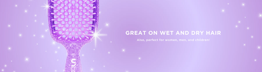 UNbrush Glitter Detangling Hair Brush In Amethyst Purple - FHI Heat™