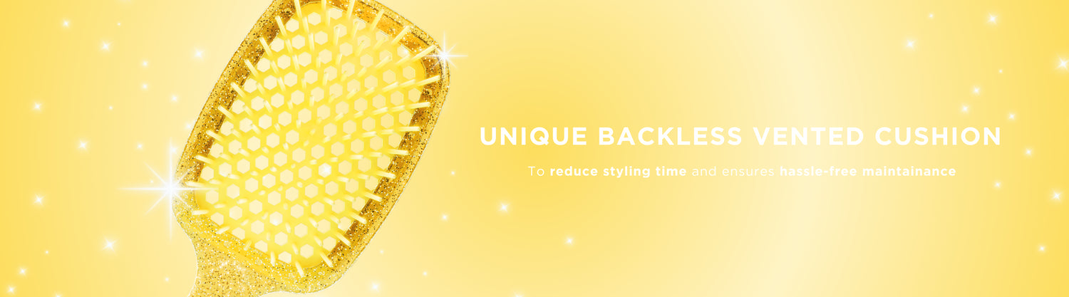 UNbrush Glitter Detangling Hair Brush In Amber Yellow - FHI Heat™