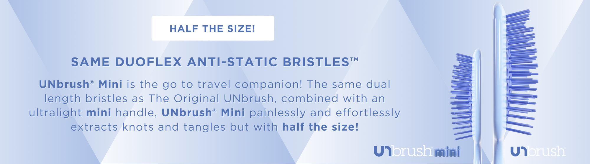 UNbrush Detangling Hair Brush Mini - Periwinkle - FHI Heat™
