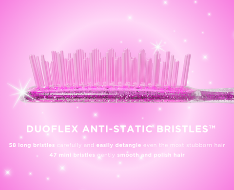 UNbrush Glitter Detangling Hair Brush in Rose Quartz Pink - FHI Heat™