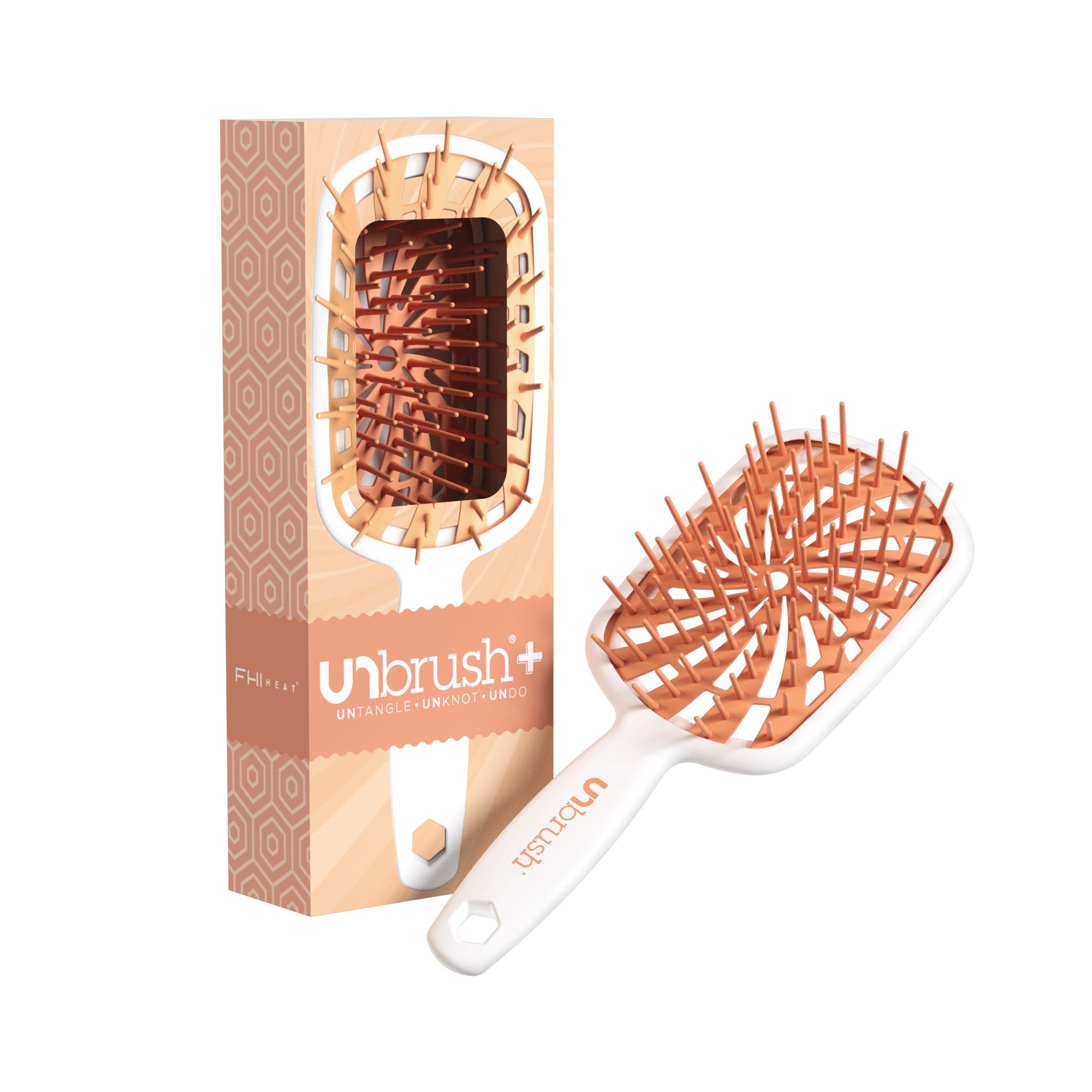 UNbrush Detangling Hair Brush Plus - Orange Sherbet - FHI Heat™