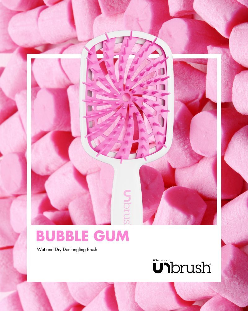 UNbrush Detangling Hair Brush Plus - Bubble Gum - FHI Heat™