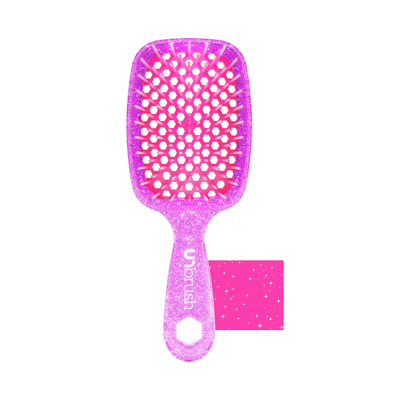 UNbrush Glitter Detangling Hair Brush in Rose Quartz Pink - FHI Heat™