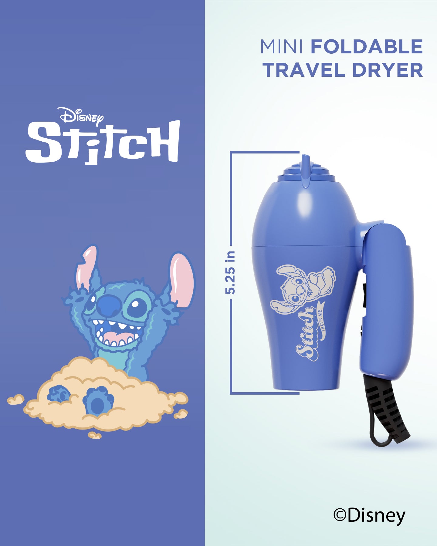 Disney Stitch UNbrush® & Mini Dryer Travel Set – FHI Heat™