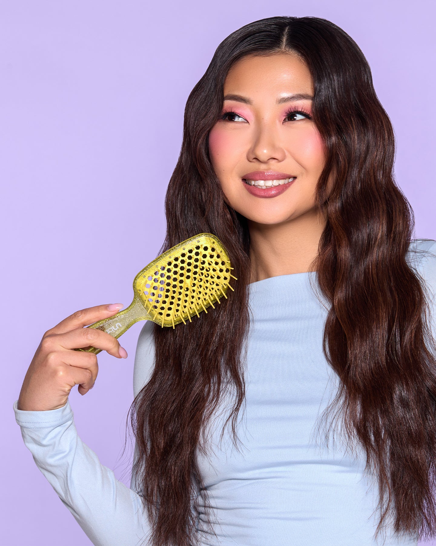 UNbrush Glitter Detangling Hair Brush In Amber Yellow – FHI Heat™