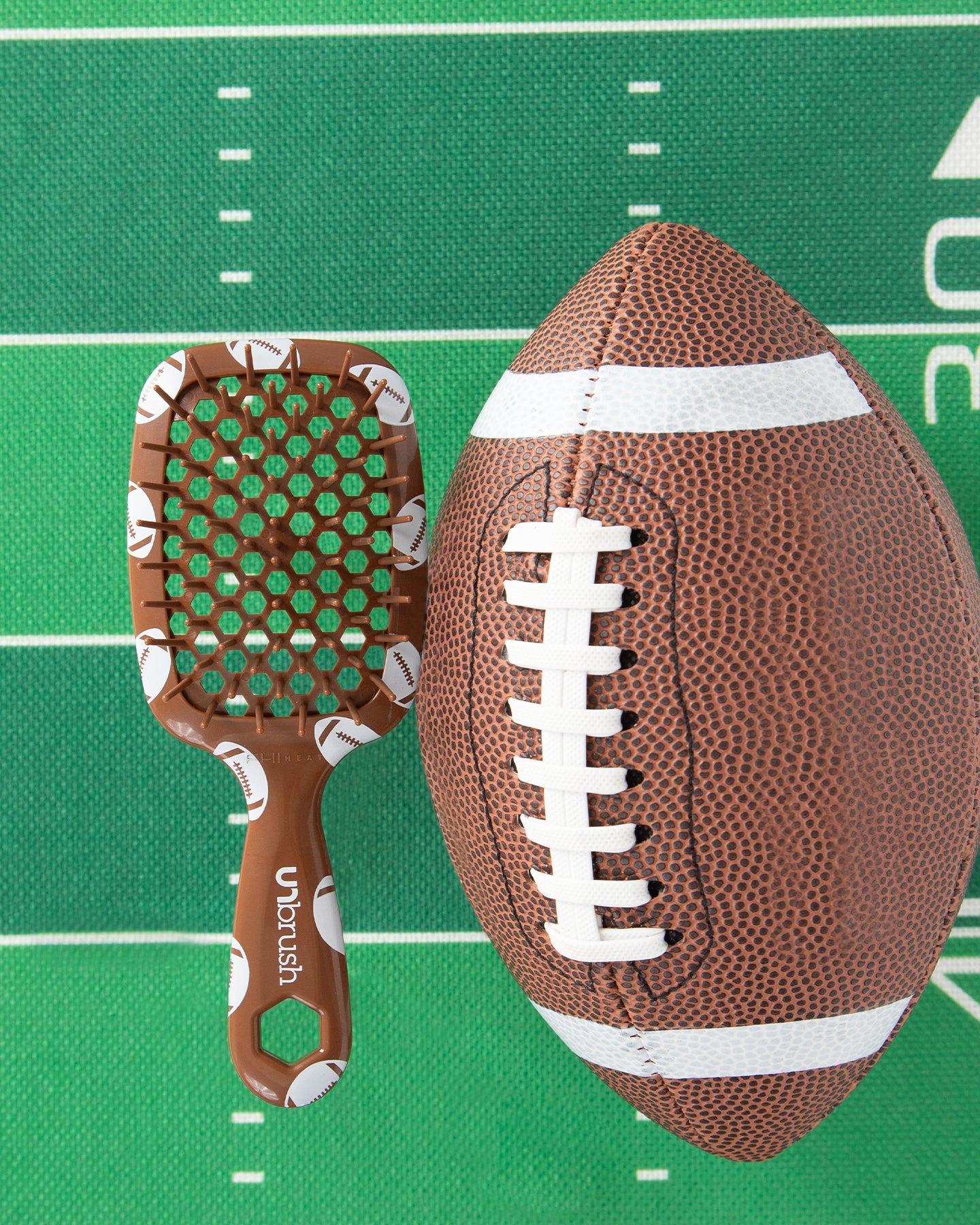 UNbrush Detangling Hair Brush Mini Sports – Football – FHI Heat™