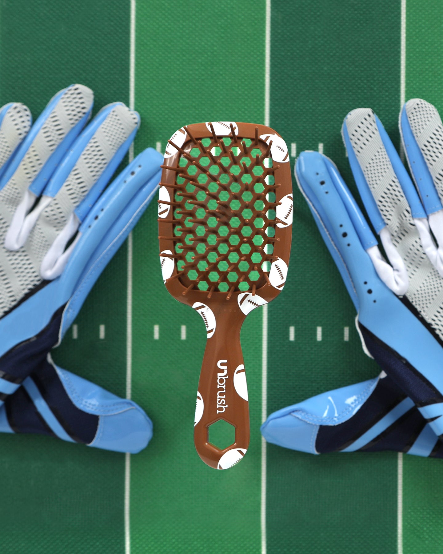 UNbrush Detangling Hair Brush Mini Sports – Football – FHI Heat™