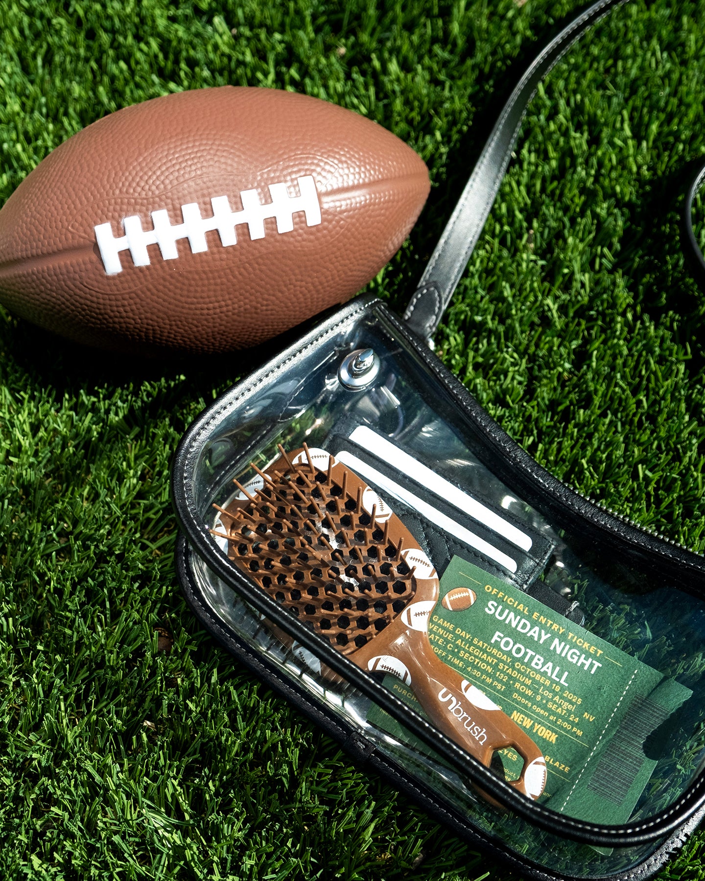 UNbrush Detangling Hair Brush Mini Sports – Football – FHI Heat™