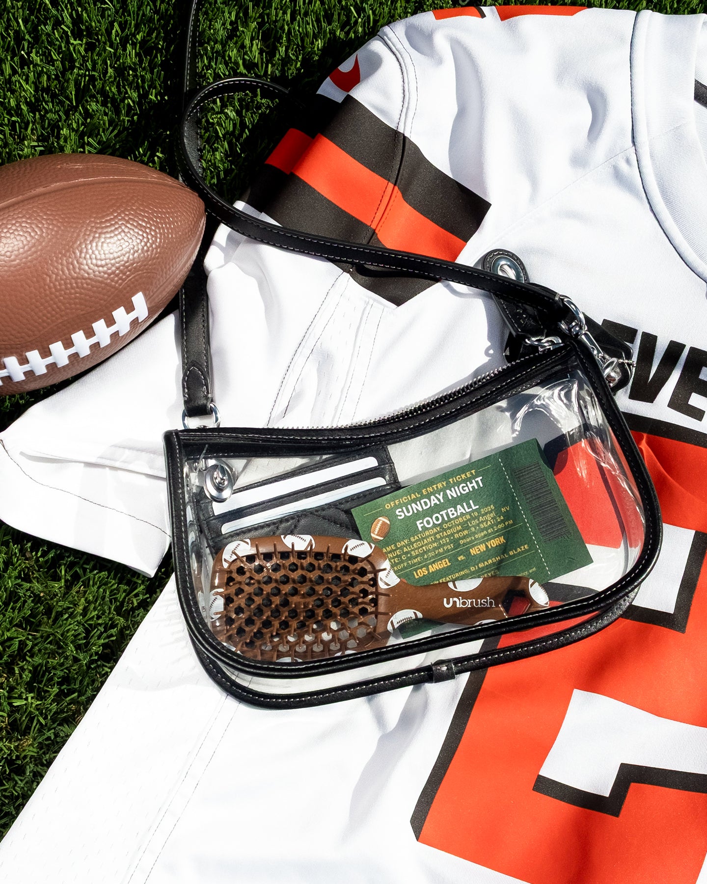UNbrush Detangling Hair Brush Mini Sports – Football – FHI Heat™