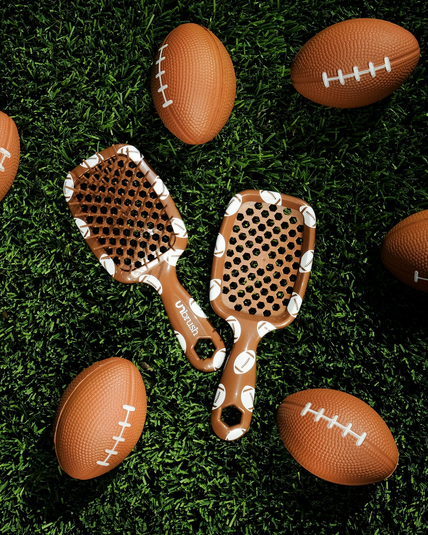 UNbrush Detangling Hair Brush Mini Sports – Football – FHI Heat™