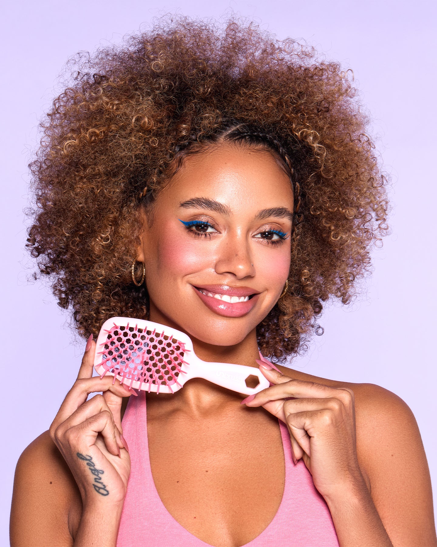 UNbrush Detangling Hair Brush Mini - Peony – FHI Heat™