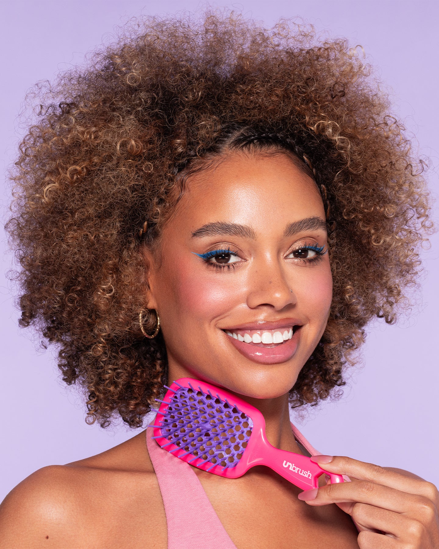 UNbrush Detangling Hair Brush Mini Neon - Pink Burst – FHI Heat™