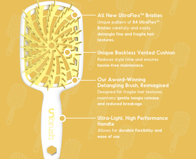 UNbrush Detangling Hair Brush Plus - Lemon Drop - FHI Heat™
