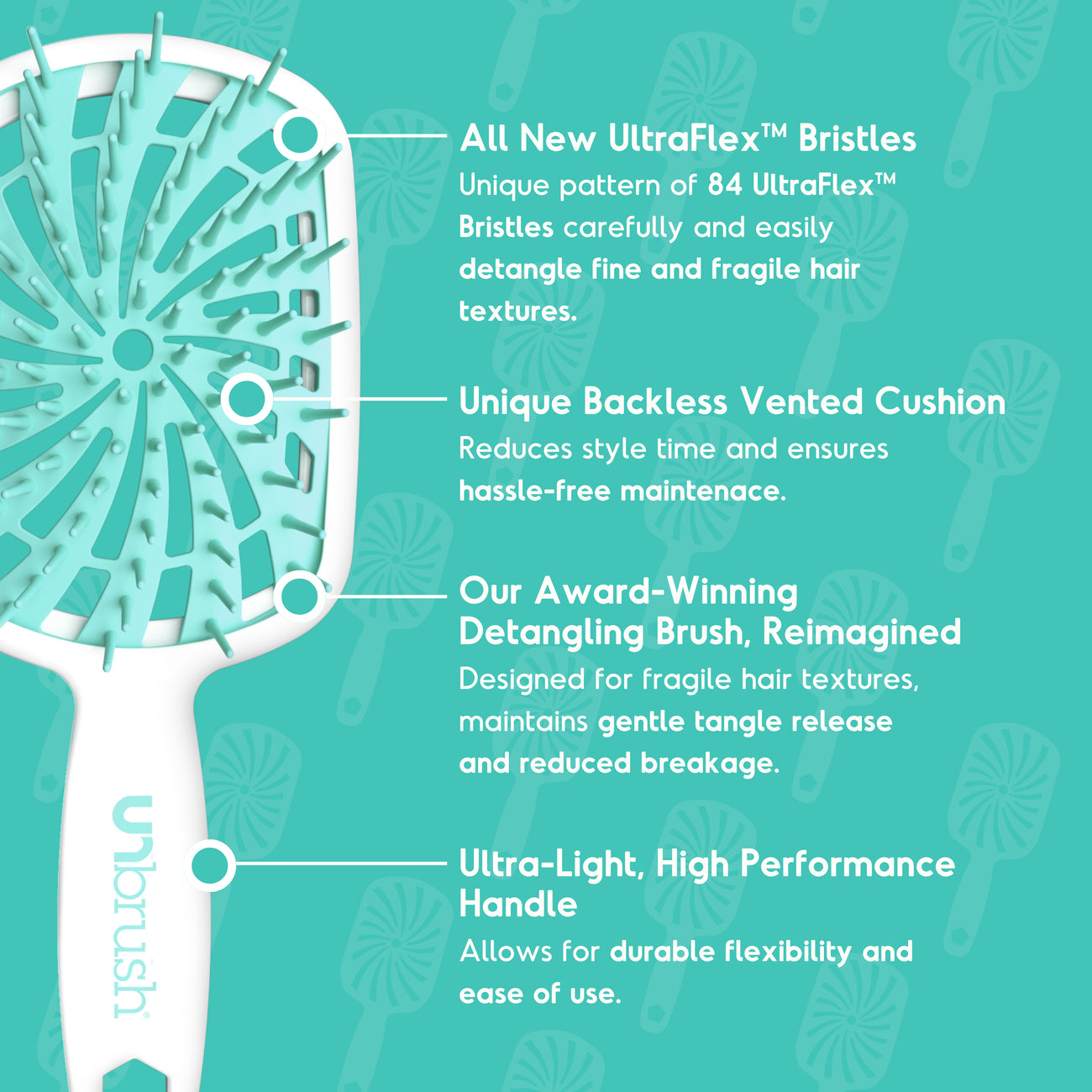 UNbrush Detangling Hair Brush Plus - Mint Swirl - FHI Heat™