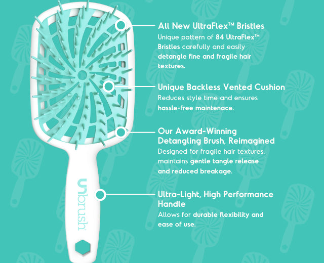 UNbrush Detangling Hair Brush Plus - Mint Swirl - FHI Heat™