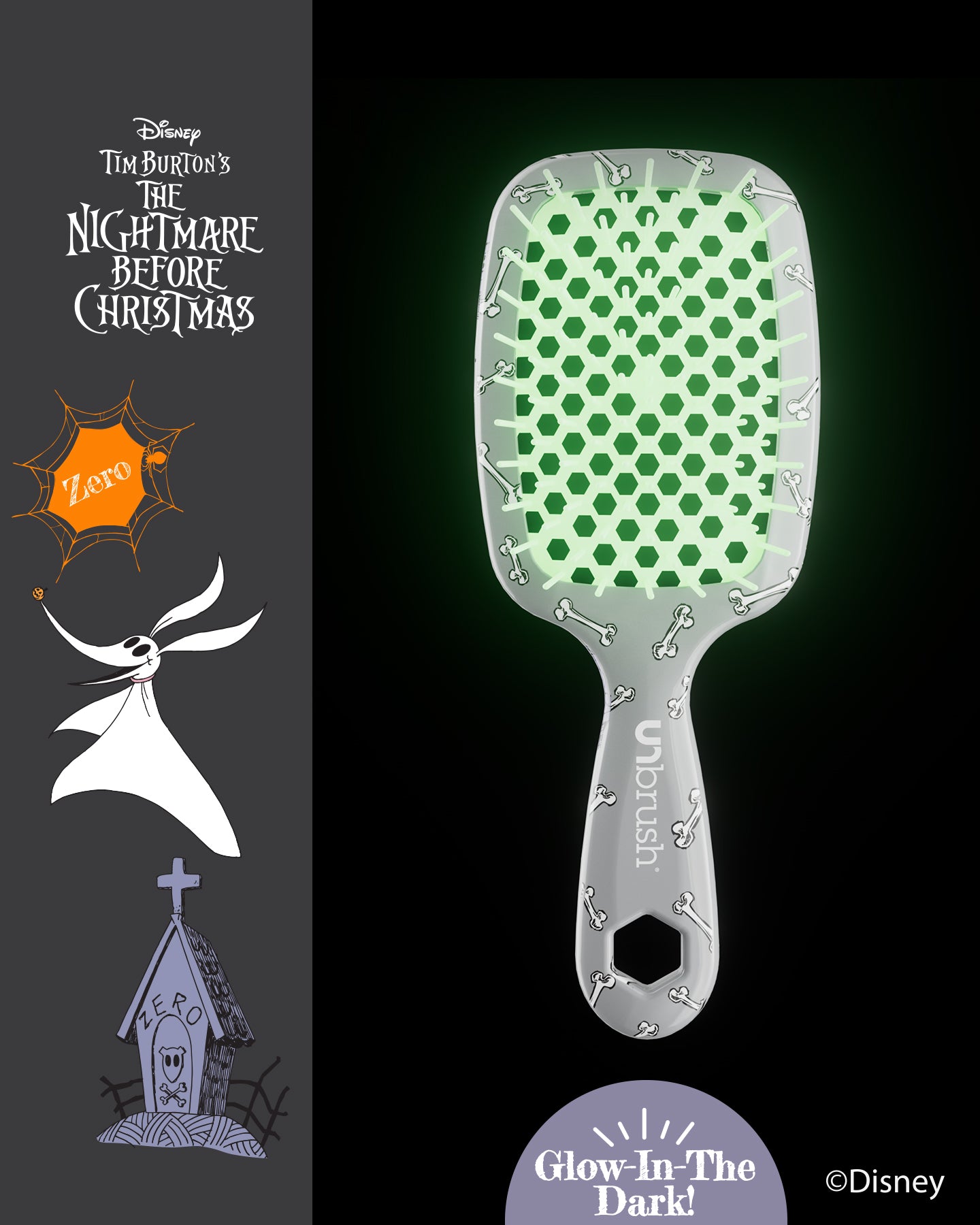 UNbrush Disney The Nightmare Before Christmas Detangling Brush - Zero ...